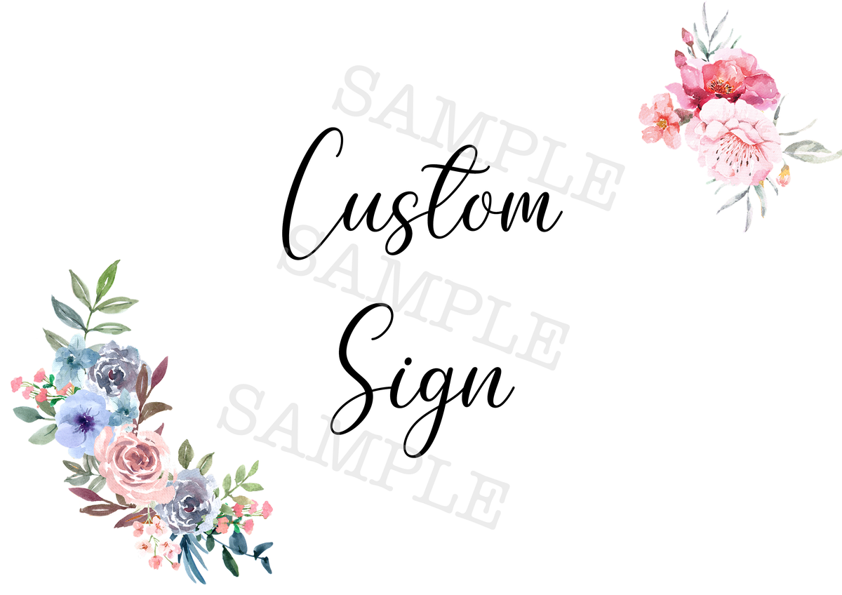 Custom Wedding Table Sign - Floral Style – Personalised Mates